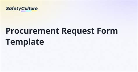 Procurement Request Form Template Free Template