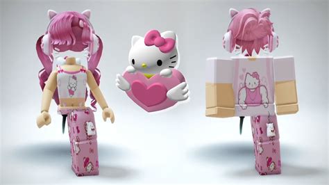 Free Roblox T Shirt Pink Hello Kitty Themed White Jacket Милые