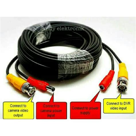 Jual Kabel Camera Cctv Original Kuat Tebal Putih Kabel Cctv 20 Kabel Cctv 20m Hitam