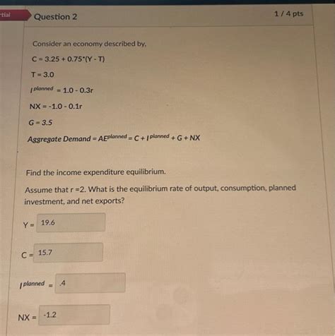 Solved Consider An Economy Described By Chegg Com