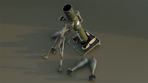 Mortar And Rocket 3d Model Wtih Blender 3d Model Cgtrader