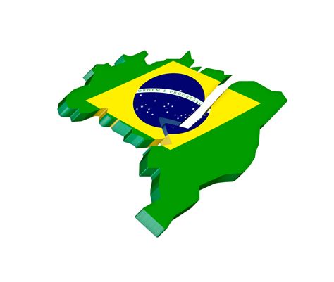 Brazil Map With The National Flag 13366446 Png