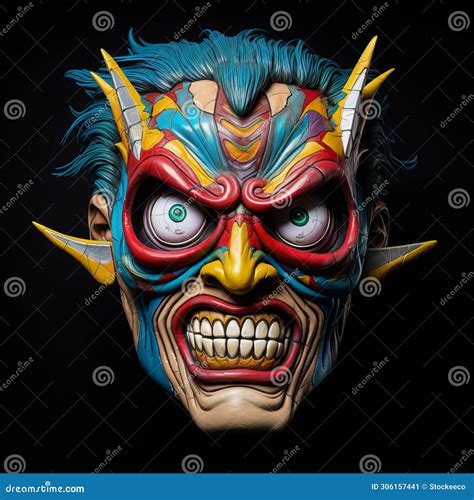 Colorful Demon Mask A Grotesque And Macabre Point Neuf Mascarons