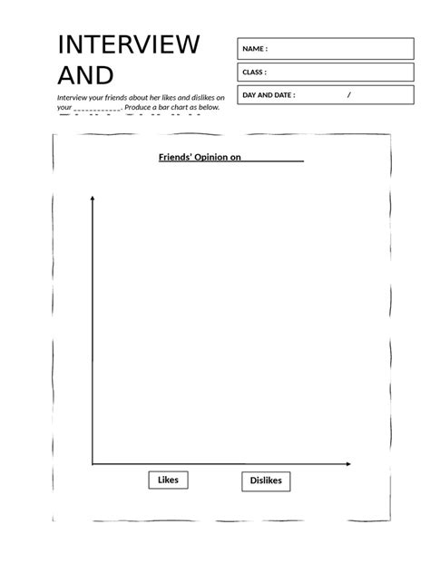 year 2 interview and bar chart worksheet pdf