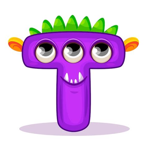 T Alphabet anglais monstre mignon avec des monstres drôles Ensemble d