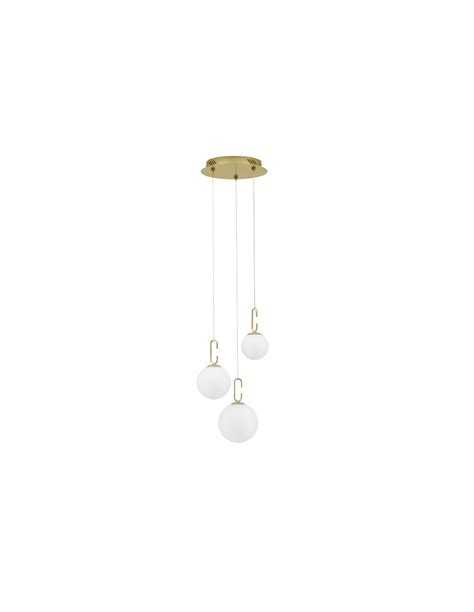 Lustra Led Interior Nova Luce Hook Sticla Mata Metal Auriu Satinat