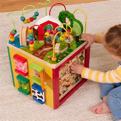 Battat – Wooden Activity Cube – Discover Farm Animals Activity Center ...