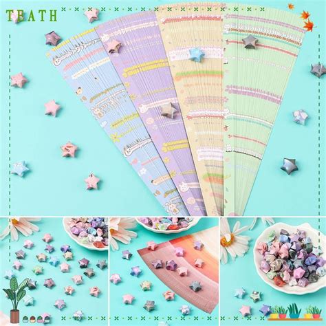 Teath กระดาษแถบ Sky ความดันบรรเทาตกแต่งบ้านที่ดีที่สุด Wishes พิมพ์รูปแบบด้านนอก Origami