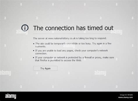 The Connection Has Timed Out Hi Res Stock Photography And Images Alamy
