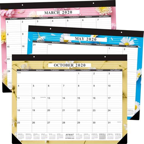 Calendario De Escritorio Grande 2020 22 X 17 Pulgadas Calendario De