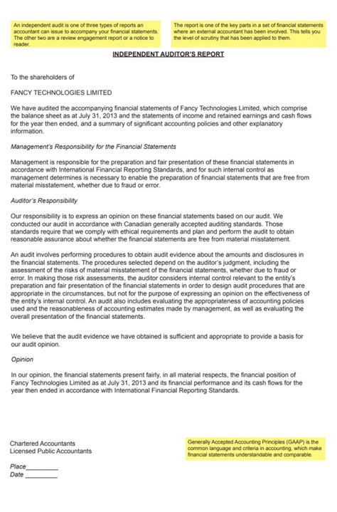 Audit Report Example → Free Report Examples