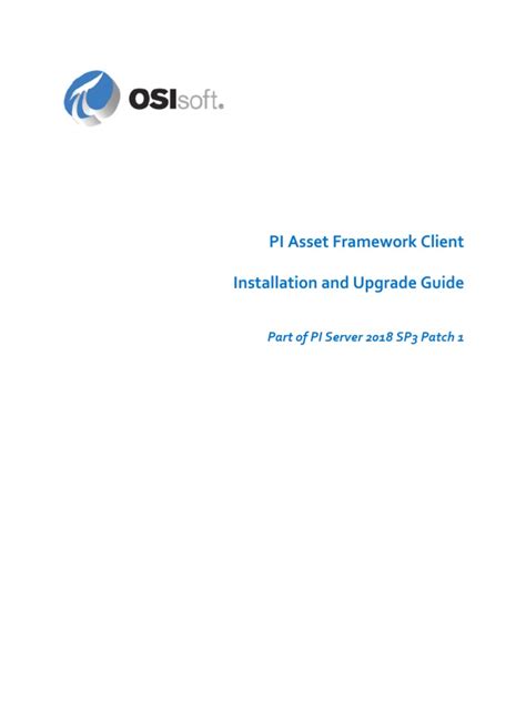 Pi Asset Framework 2018 Sp3 Patch 2 Client Installation And Upgrade Guide En Pdf