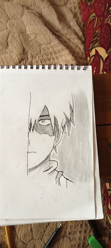 How To Draw Todoroki Half Face Todoroki Drawing Easy Anime Drawing For Brginners