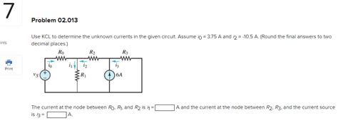 Solved Ints Print Problem Use KCL To Determine The Chegg