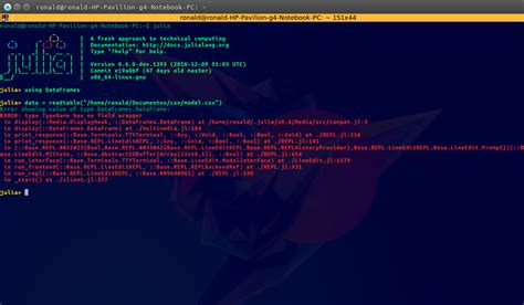I Have Problems Importing Data With Dataframes In Julia Language