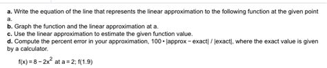 Solved A Write The Equation Of The Line That Represents The