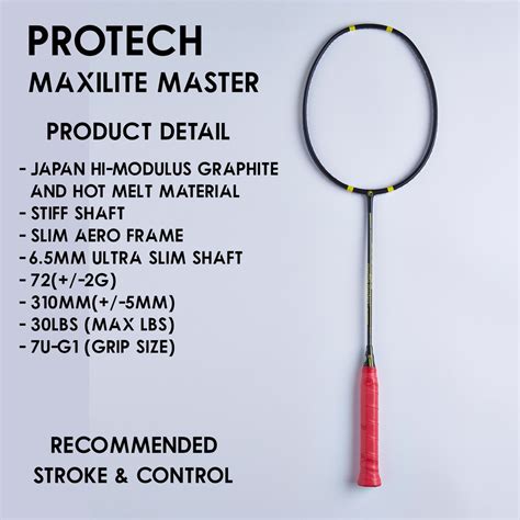 Protech Maxilite Master 7u Unstrung Shopee Malaysia