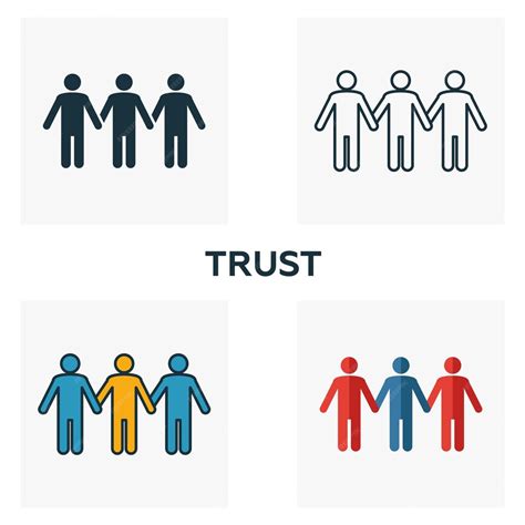 Premium Vector Trust Icon Set Four Elements In Diferent Styles From Business Ethics Icons