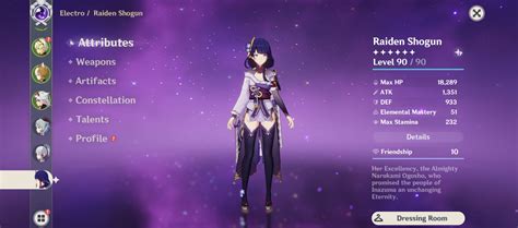 Raiden Shoguns Standard Stats Genshin Impact Hoyolab