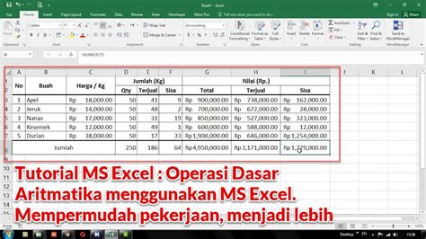 Tutorial MS Excel Operasi Dasar Aritmatika Pada Microsoft Excel YouTube