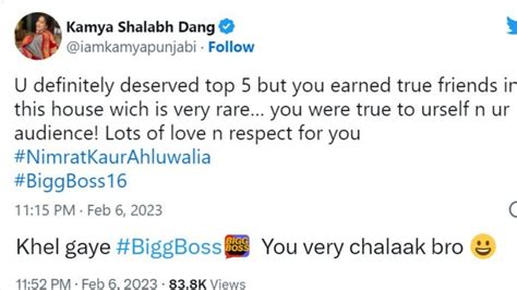 Bb16 Kamya Punjabi Reacts On Nimrit Kaurs Midnight Eviction Calls