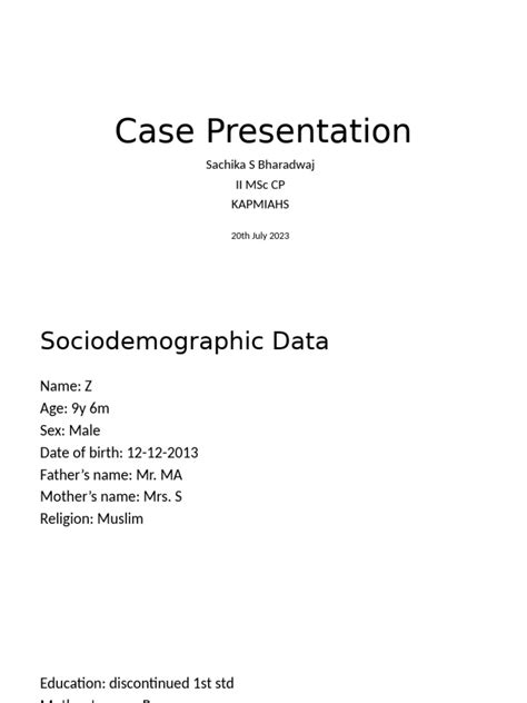 Zaeem Case Presentation Pdf