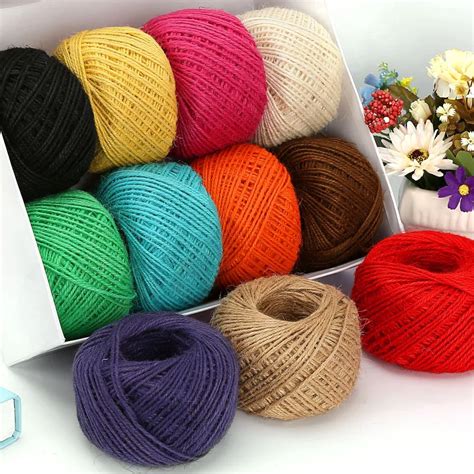 2mm 천연 황마 꼬기 코드 Diy장식 수제 액세서리 대마 황마 로프 Diy 포장 상자 라인 100 미터 Aliexpress