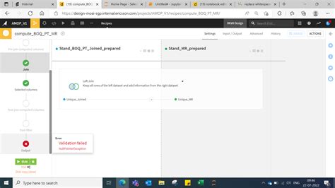 Null Point Exception After Executing Left Join Recipe On Two Dataset Dataiku Community