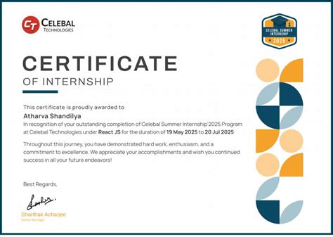 Reactjs Internship2025 Celebaltechnologies Frontenddevelopment Atharva Shandilya