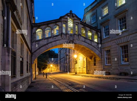 Hertford Bridge Also Known As The Bridge Of Sighs At Night Oxford