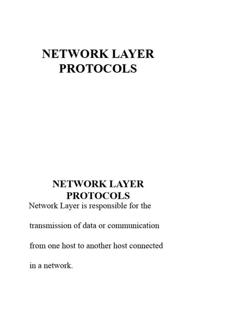 Network Layer Protocols Pdf I Pv6 Internet Protocols