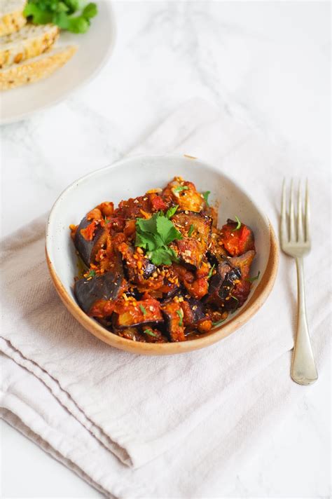 Roasted Aubergine In Tomato Sauce Euphoric Vegan