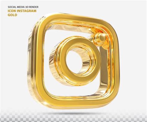 Instagram Icon Golden 3d Render