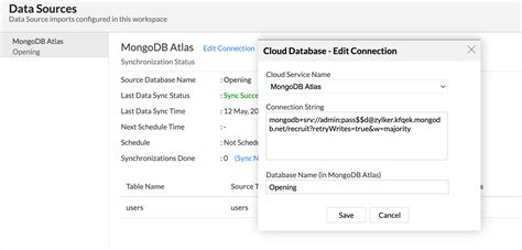 MongoDB Atlas L Zoho Analytics Help