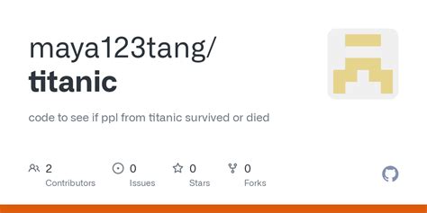 Github Maya123tang Titanic Code To See If Ppl From Titanic Survived