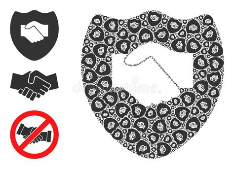 Handshake And Shield Logo Shake Hands And Protection Symbol Stock Vector Illustration Of