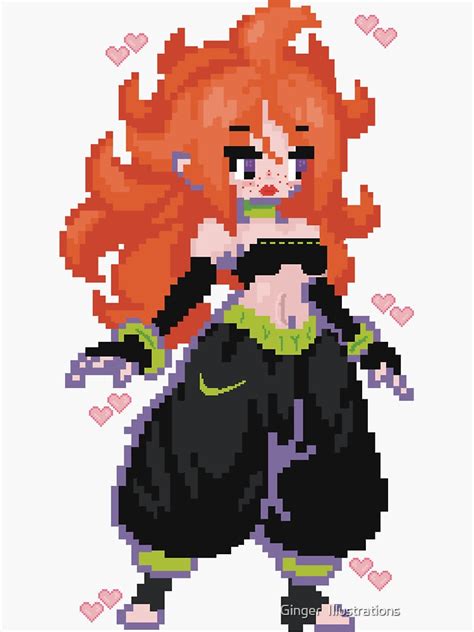 Ginger Pixel Girl Sticker By Gingerillust Redbubble