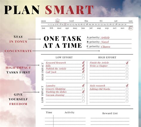 Adhd Priority Daily Planner Priority Printable Adult Adhd Productivity Planner Smart