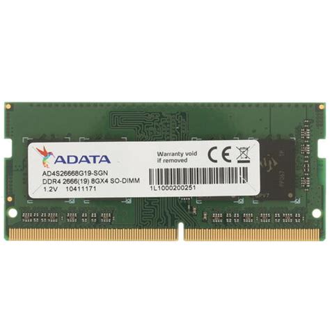 Купить Оперативная память Sodimm Adata [ad4s26668g19 Sgn] 8 ГБ в