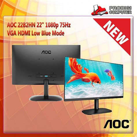 LCD LED MONITOR AOC LED Monitor LED Monitor AOC 22B2HN 22 1080p 75Hz VGA HDMI Low Blue