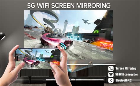 QIAOLET Projector Projector With Wifi And Bluetooth 1080P Mini Projector With Wireless Charging