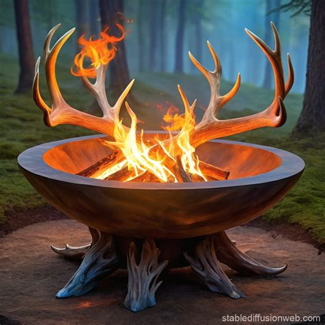 Antler Fire Pit Decor Stable Diffusion Online