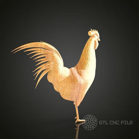 Rooster Silhouette Stl File For Cnc 3d Wooden Animal Carving Artcam