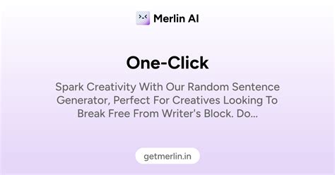 One Click And Online Random Sentence Generator By Merlin Ai