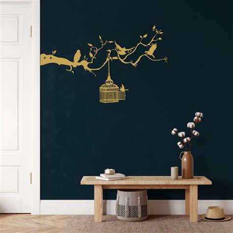 Wanddecoratie Vogels En Kooi Birds And Cage Metal Wall Art
