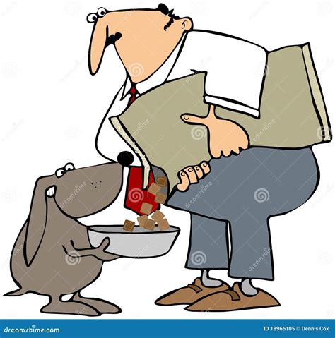 尾随提供 库存例证 插画 包括有 似犬 结转 笨蛋 弯脚的 倾吐 宠物 男性 食物 敌意 18966105