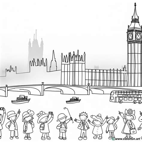 Dibujo Para Colorear Del Turismo En El Big Ben Descargar O Imprimir De