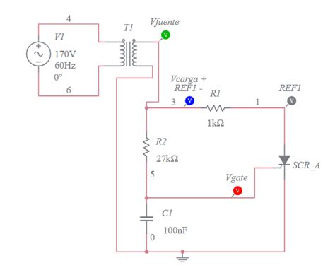 Controlled Rectifier Half Wave RC Multisim Live