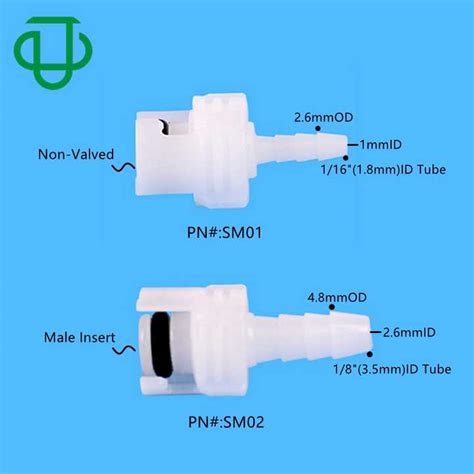 Cpc Smc Quick Connector White Pom 1 16 1 8 Inch Hose Barb Valved Panel