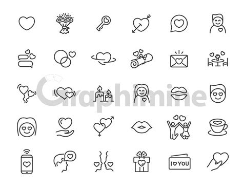 دانلود وکتور آیکن های خطی عشق و رابطه طرح لایه باز وکتور آیکن های خطی عشق و رابطه
